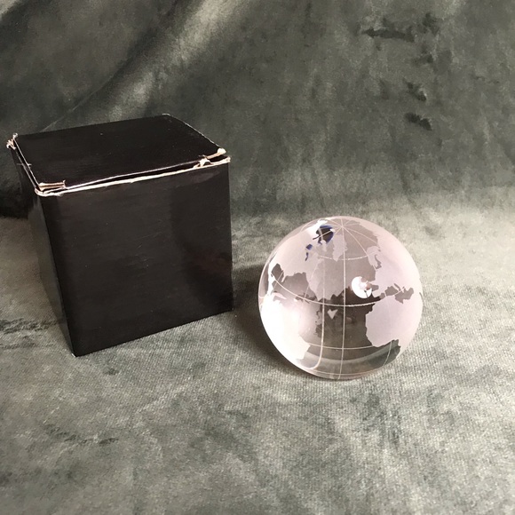 Two's Company | Art | Vintage Glass Art Paperweight Globe Earth Planet ...